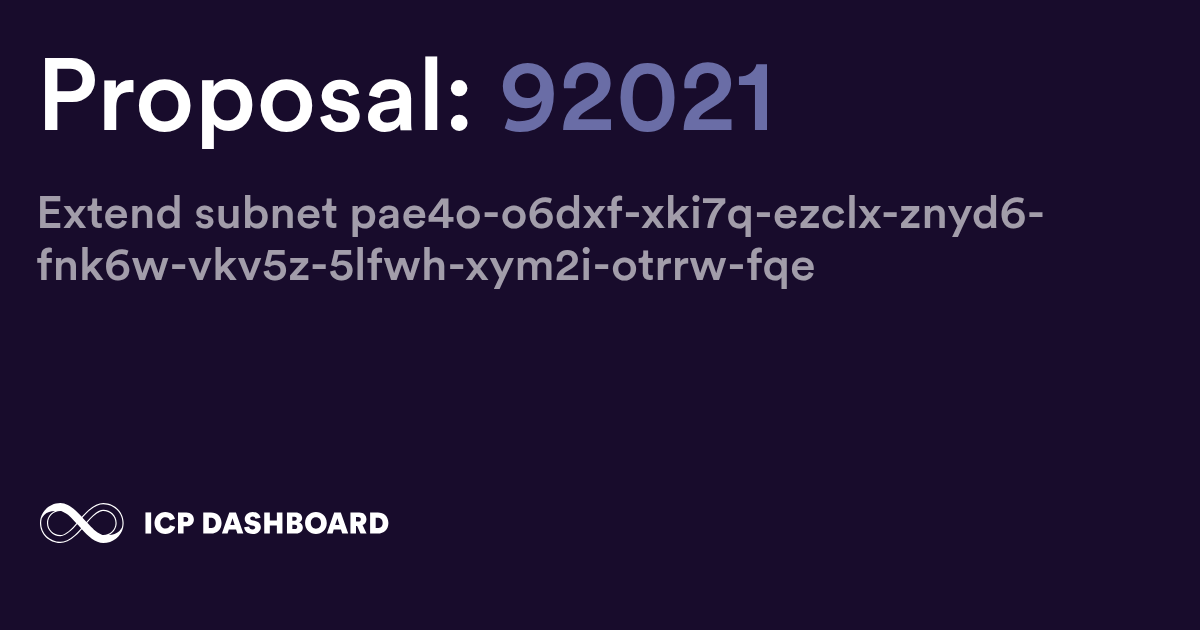 Proposal: 92021 - ICP Dashboard